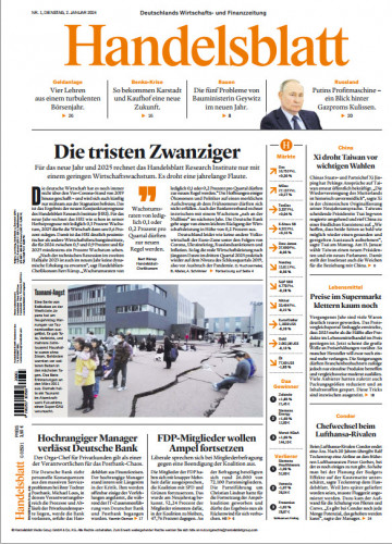 Handelsblatt vom 02. Januar 2024 — Download Handelsblatt vom 02. Januar 2024 — Download